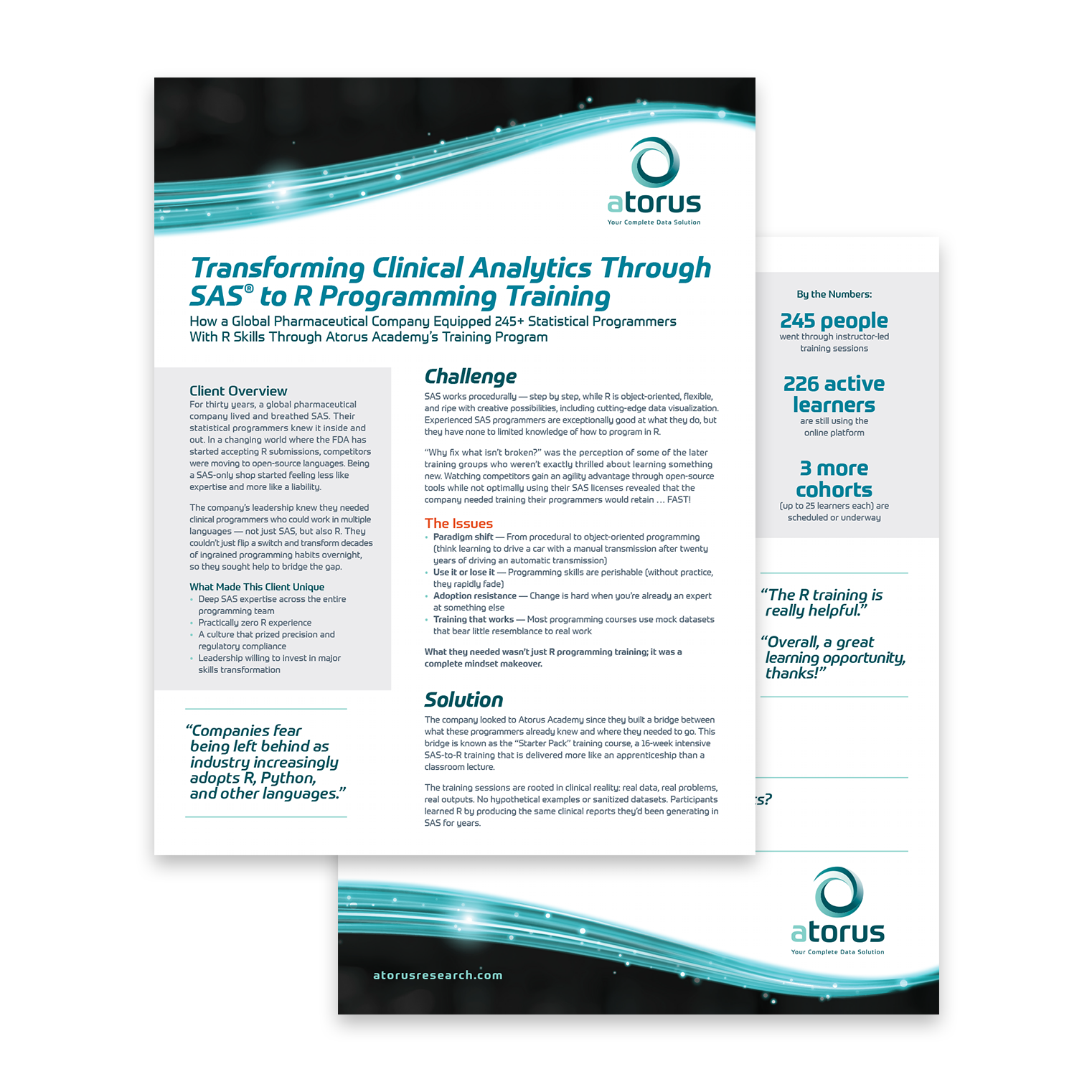 SAS® to R Training for Clinical Teams | Case Study | Atorus Research